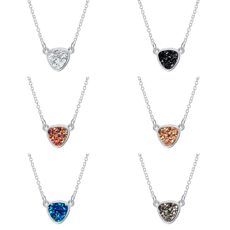 Triangle Necklace Stone | Triangle Necklace Crystal | Triangle Pendant ...