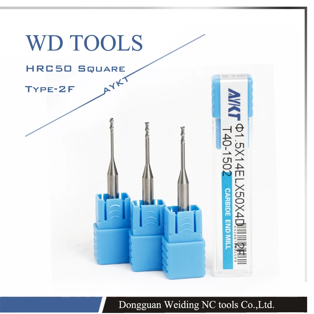 Wd Tools 1mm 1.5mm Mini Diameter 2pcs 2flute Hrc50 Long Neck Deep ...