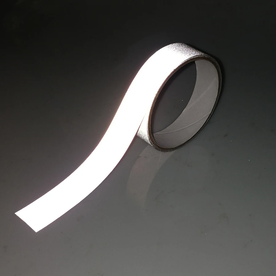 25mm X 1.5meter Self-adhesive Bright Silver Reflective Fabric Tc Tape ...