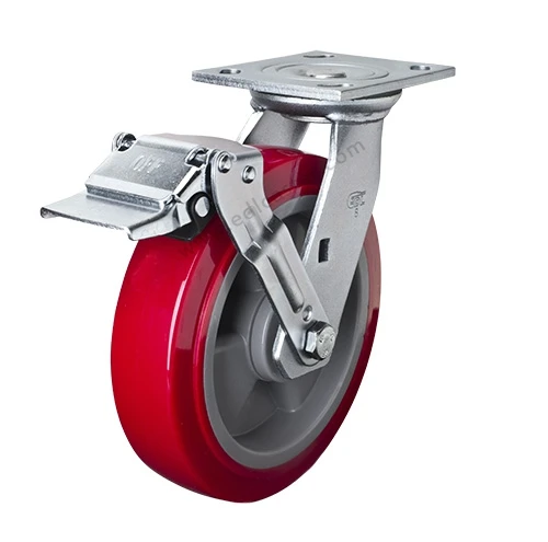 1PC EDL Heavy Duty 8 Inch Casters Wheel 450Kg Polyurethane Wheels ...