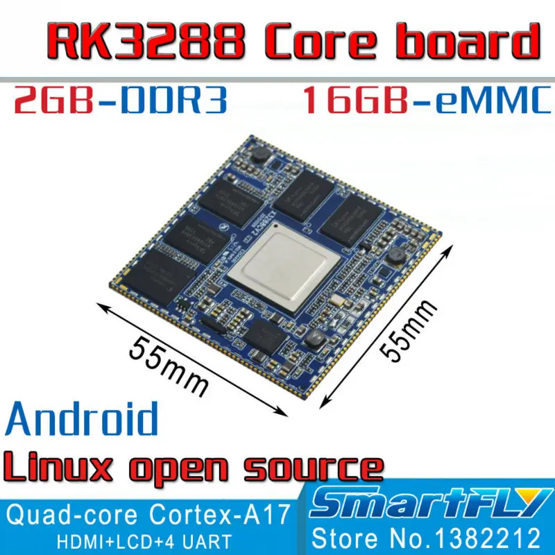 Rk3288 Core Board Quad Core Arm Cortex A17 Development Board 2gb Ddr3 16g Emmc Minipc X3288