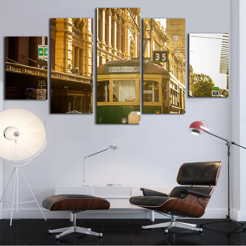 Vintage Bus Canvas Paintings 5 Pieces Canvas Art Wall Pictures For ...