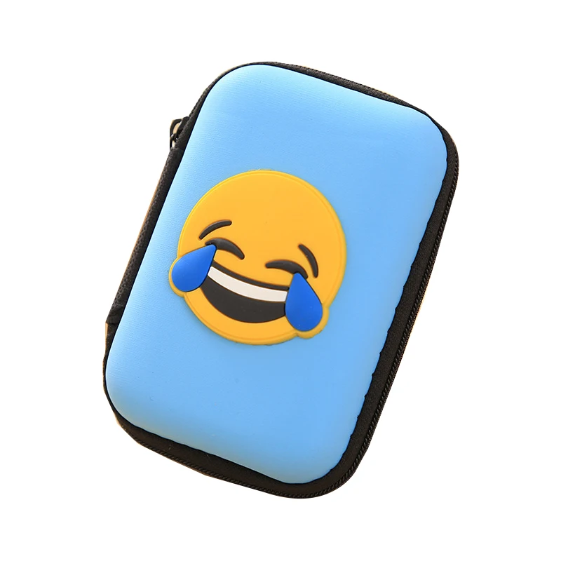 Blue Emoji Hard Drive Carrying Case EVA Shockproof Pouch Bag External ...