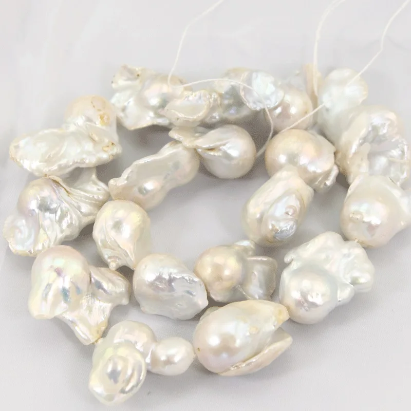 1 Strand 25 30MM Big Baroque Pearl Loose Pearl Beads Strands for Women ...