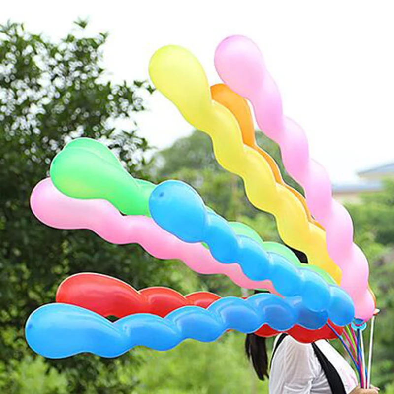 Hot Sale 10pcs/lot Thicken 3g Latex Screw Balloons Long Spiral Balloon ...