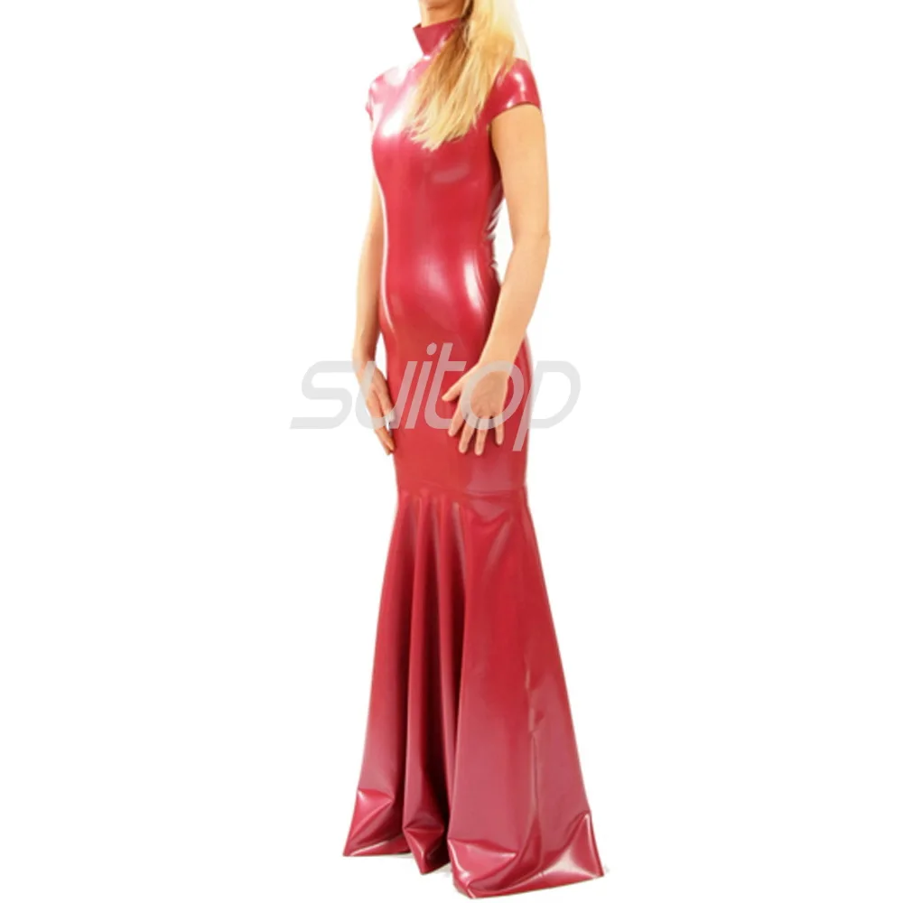 Latex Rubber Mermaid Dress Sexy Dresses Longuette Redcolor Eveningwear ...