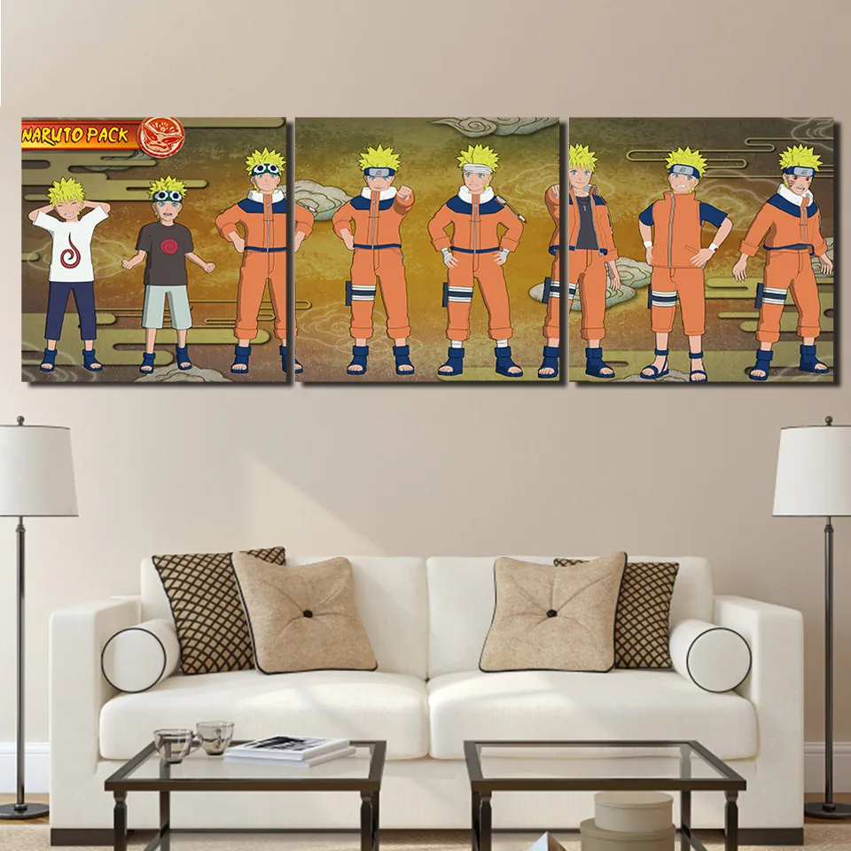 3 Pcs/Set Framed HD Printed Naruto Uzumaki Pack Animation Poster ...