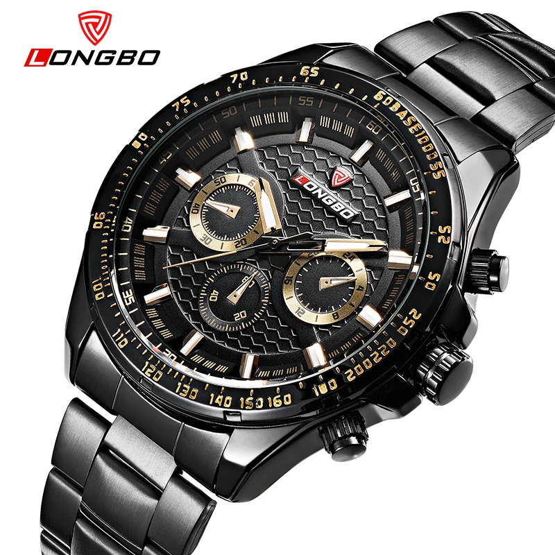 Luxury Brand LONGBO Quartz Watches Men Shockproof Waterproof Sports ...