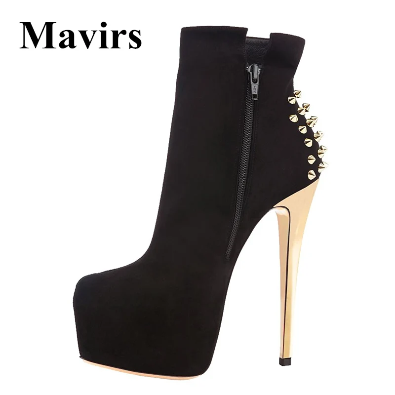 Mavirs 2018 Winter 16 CM Stiletto High Heels Ankle Boots For Women ...