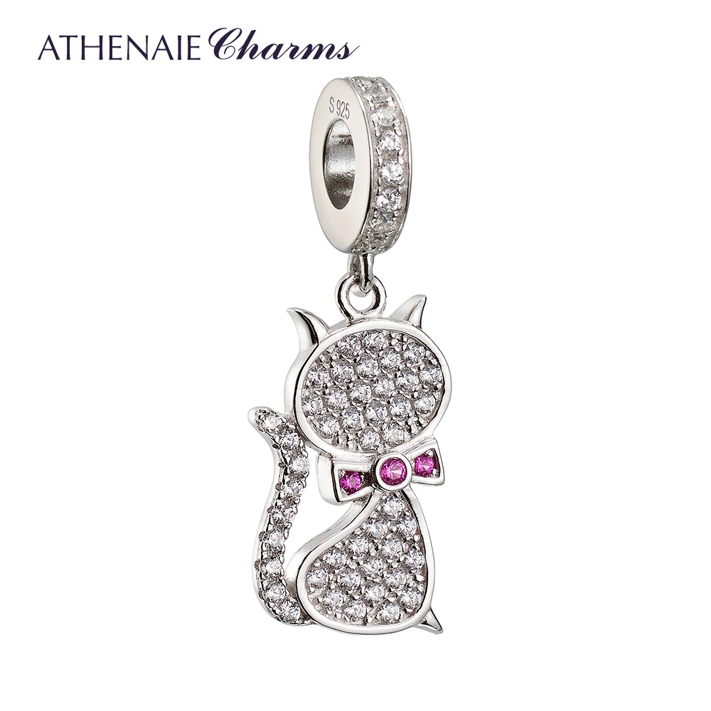Athenaie genuíno 925 prata com pave clara cz miss kitty pingente gotas ...