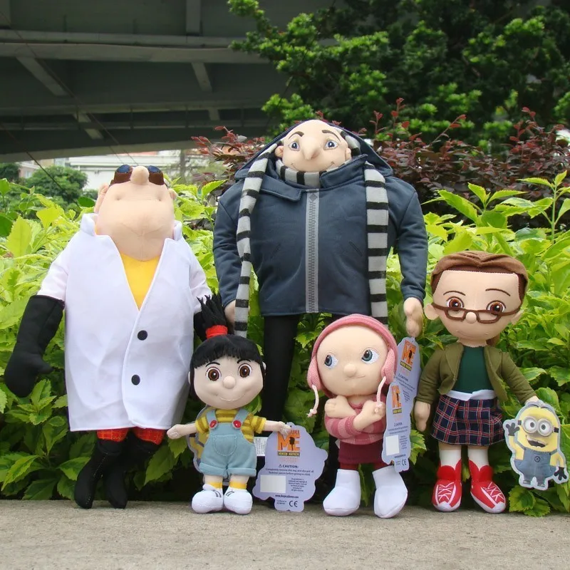 5 Pcs Despicable Me Plush Toy Gru Margo Edith Agnes Nefario Stuffed ...