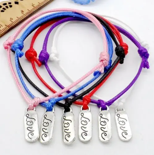 Free Ship 10pcs Love String Lucky Red wax Cord Adjustable Bracelet NEW ...