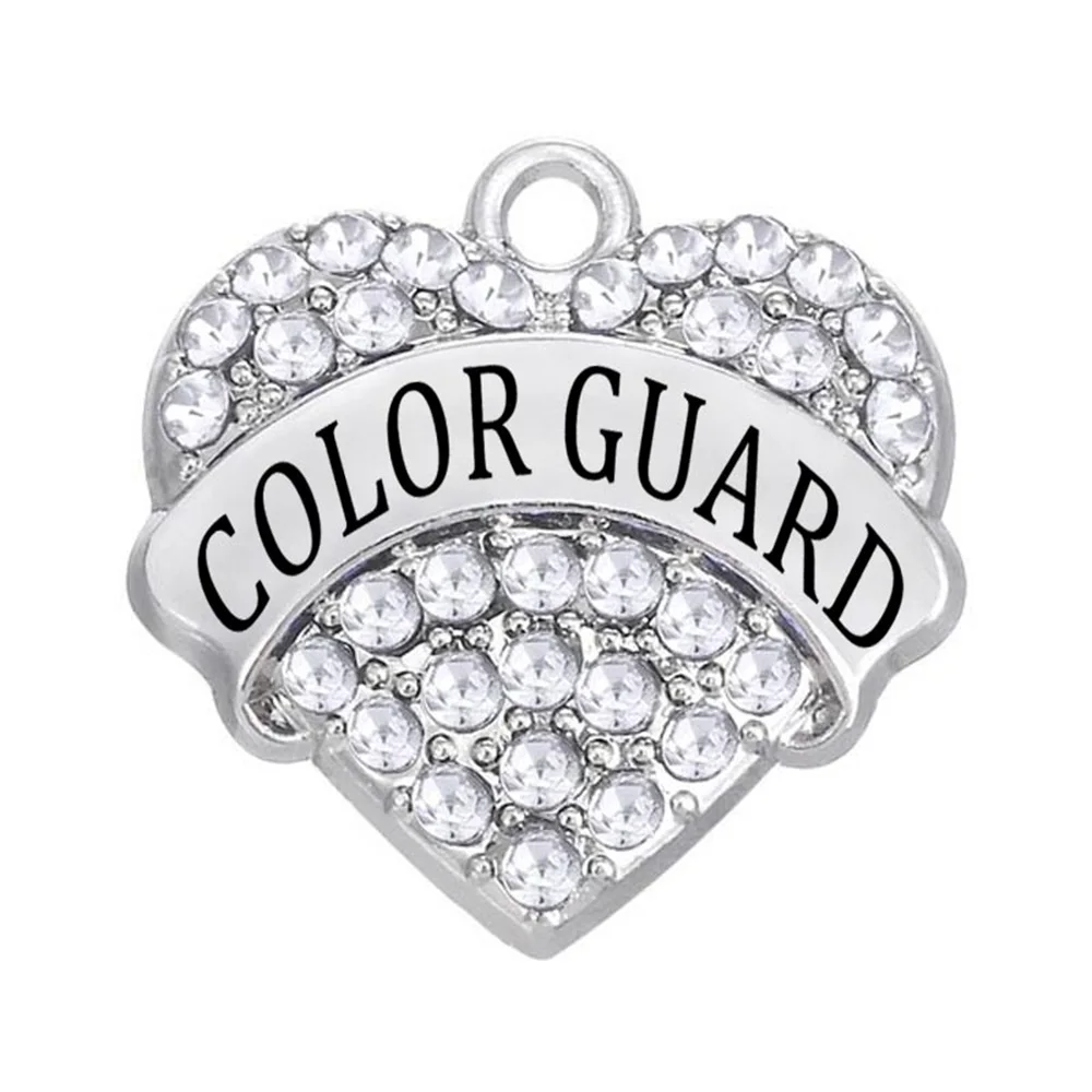 Colorful Rhinestone Crystal Inlaid Heart-shaped Rhodium-plated Metal ...