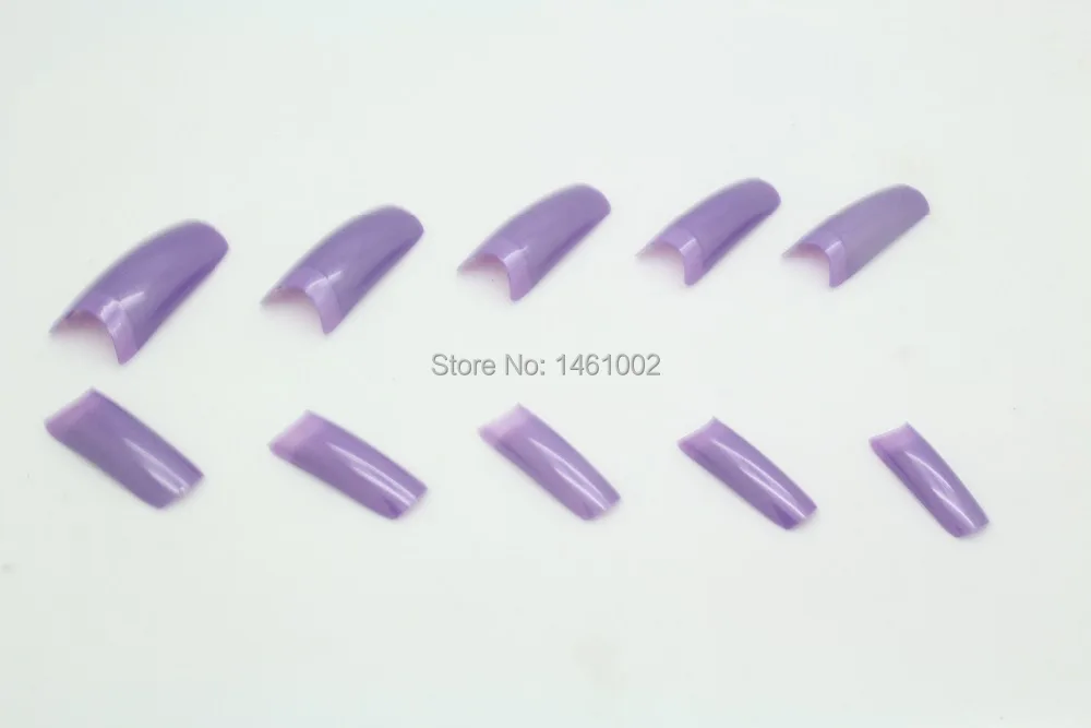 500pcs-lot-Style-False-Fake-Acrylic-Nails-Half-Artificial-purple-color ...