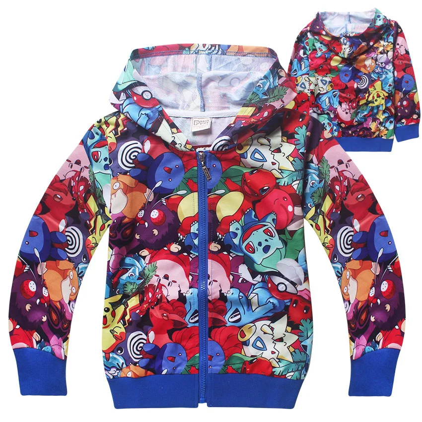 2016 Autumn Pokemon Go Jacket Kids Long Sleeve Hoodies Girls And Boy ...