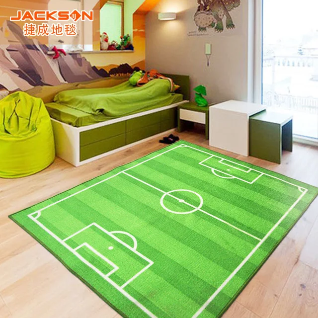 Lovely Child Green color world Cup football field carpet environmental ...