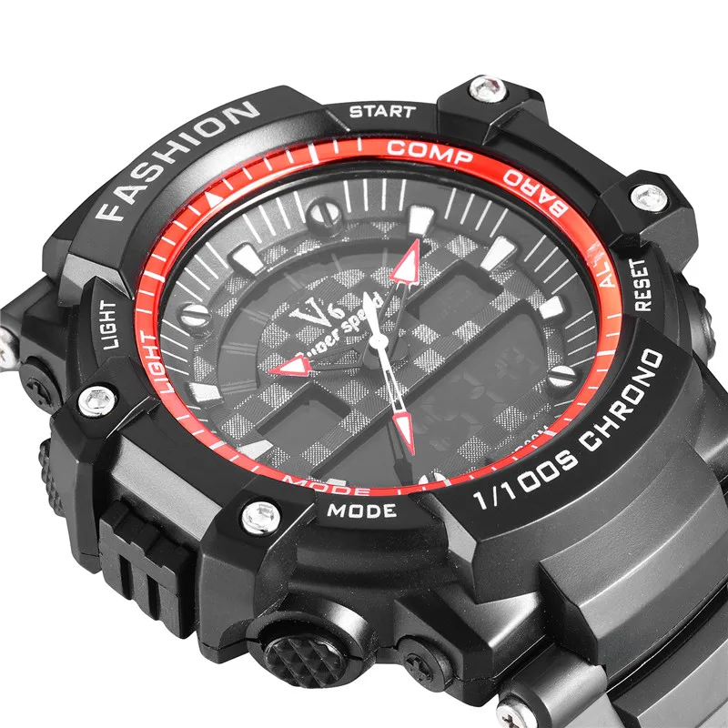 Top Luxury Brand V6 Men Sport Watches Men's Quartz Led Analog Clock Man ...