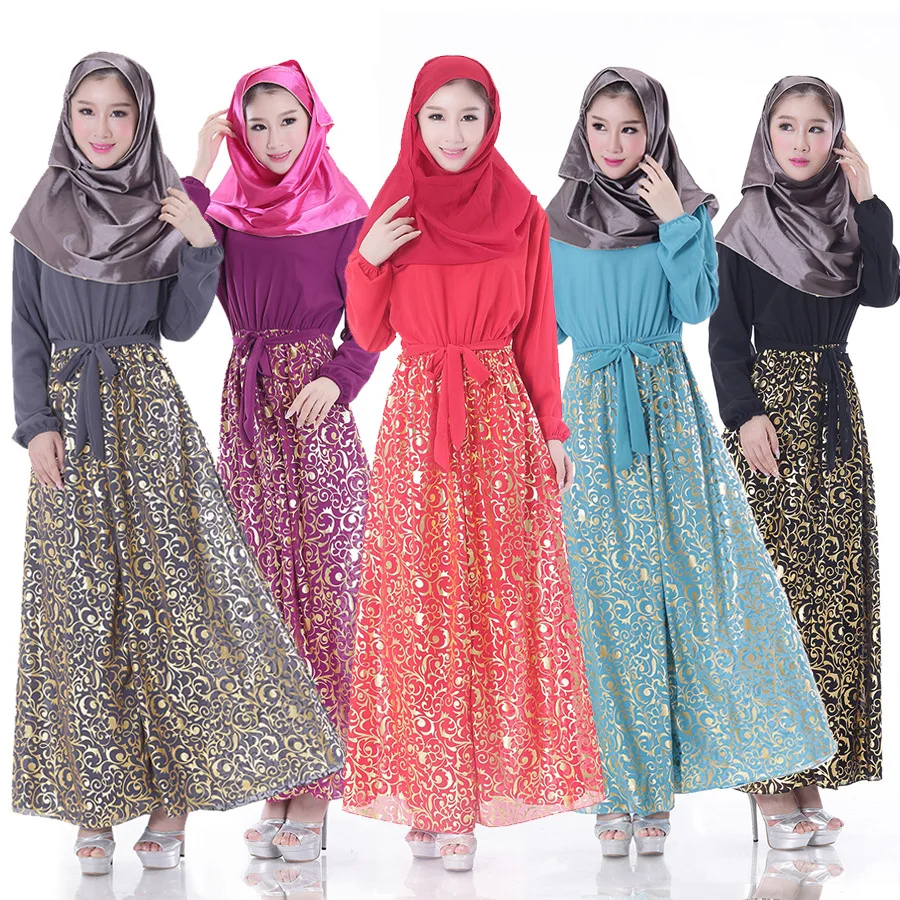 Muslim robes chiffon long sleeved dress robes of silk robes of Muslim ...