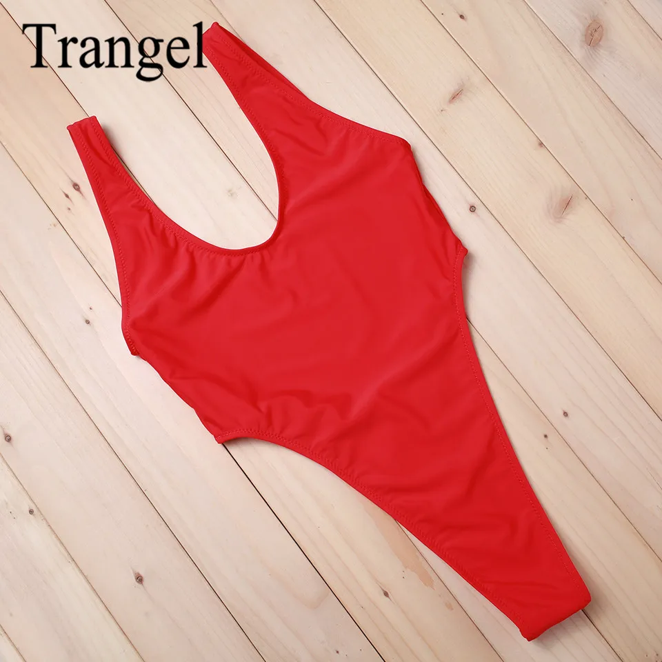 Trangel 2018 Brazilian Swimwear Solid Red Bikini Brazilian Swimsuit One Piece Swimsuit Women