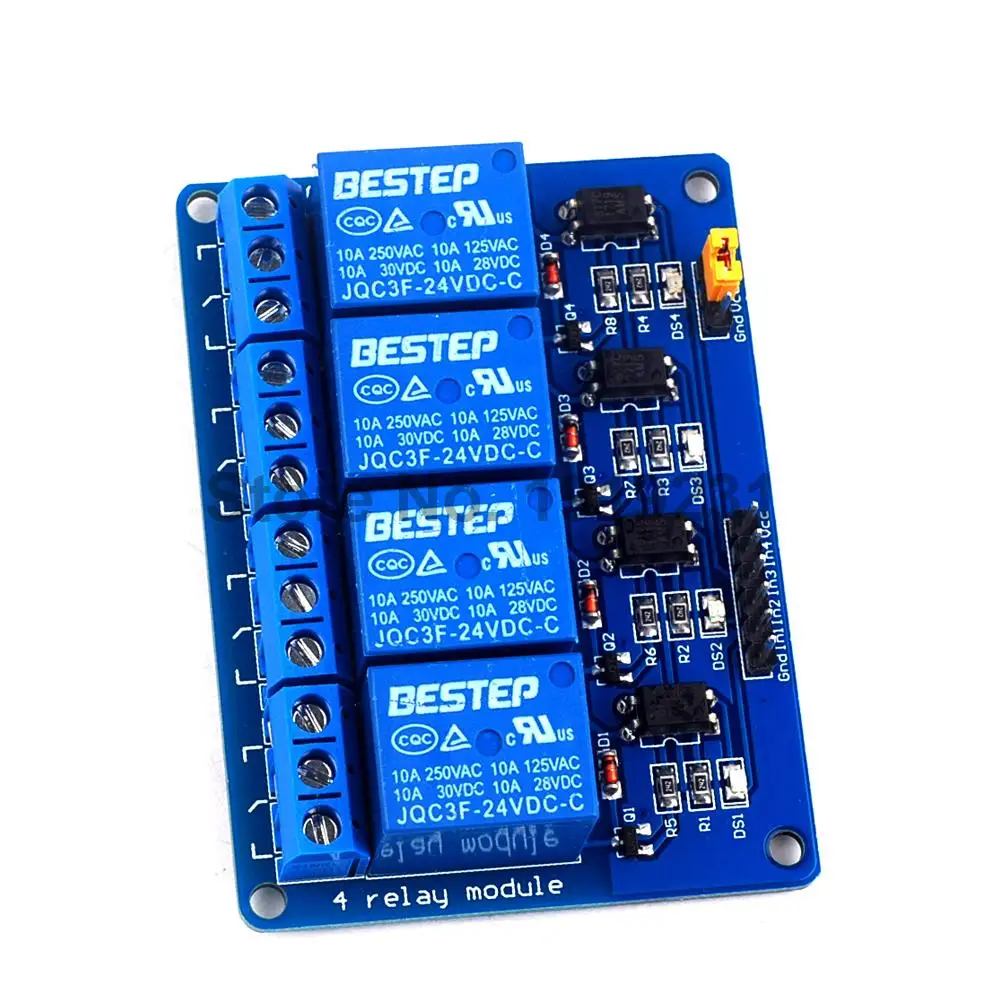 1PCS 4 Channel 24V Relay Module Low Level Trigger 4Channel Relay ...