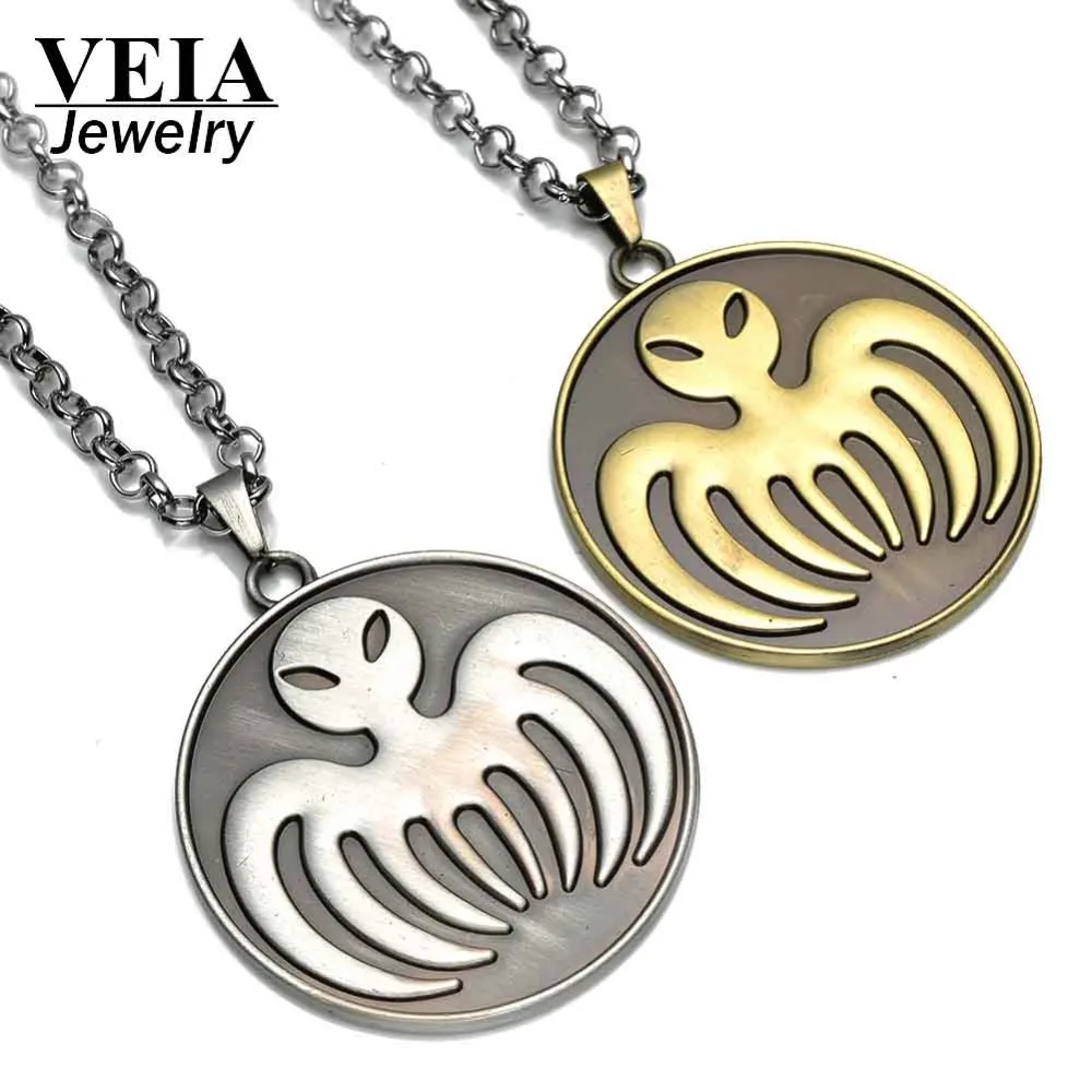 2016 Pop Antique Silver Bronze Platde Necklaces 007 Ghost Party Enamel ...