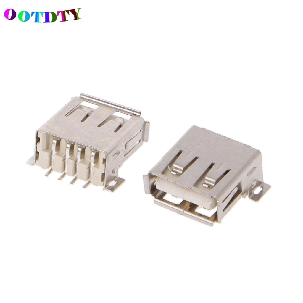OOTDTY 10 Pcs USB Type A 4 Pin Female Connector 180 Degree Socket SMD ...