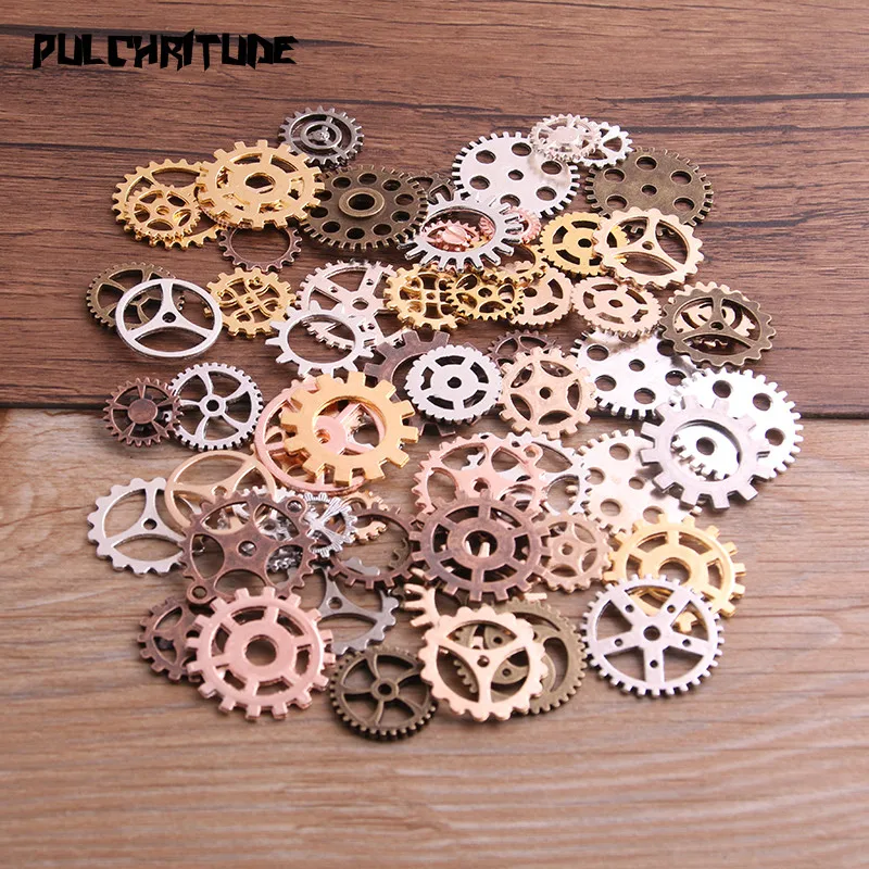 20pcs 9 Color Size 10-25mm Mix Alloy Mechanical Steampunk Cogs & Gears ...