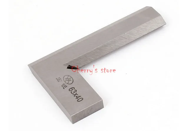 Woodworking 63mm x 40mm L Shaped Beveled Edge Try Square Ruler Silver ...