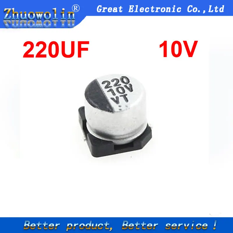 20PC/Lot SMD Aluminum Electrolytic Capacitor 10V 220UF SIZE 6.3*5.4MM ...