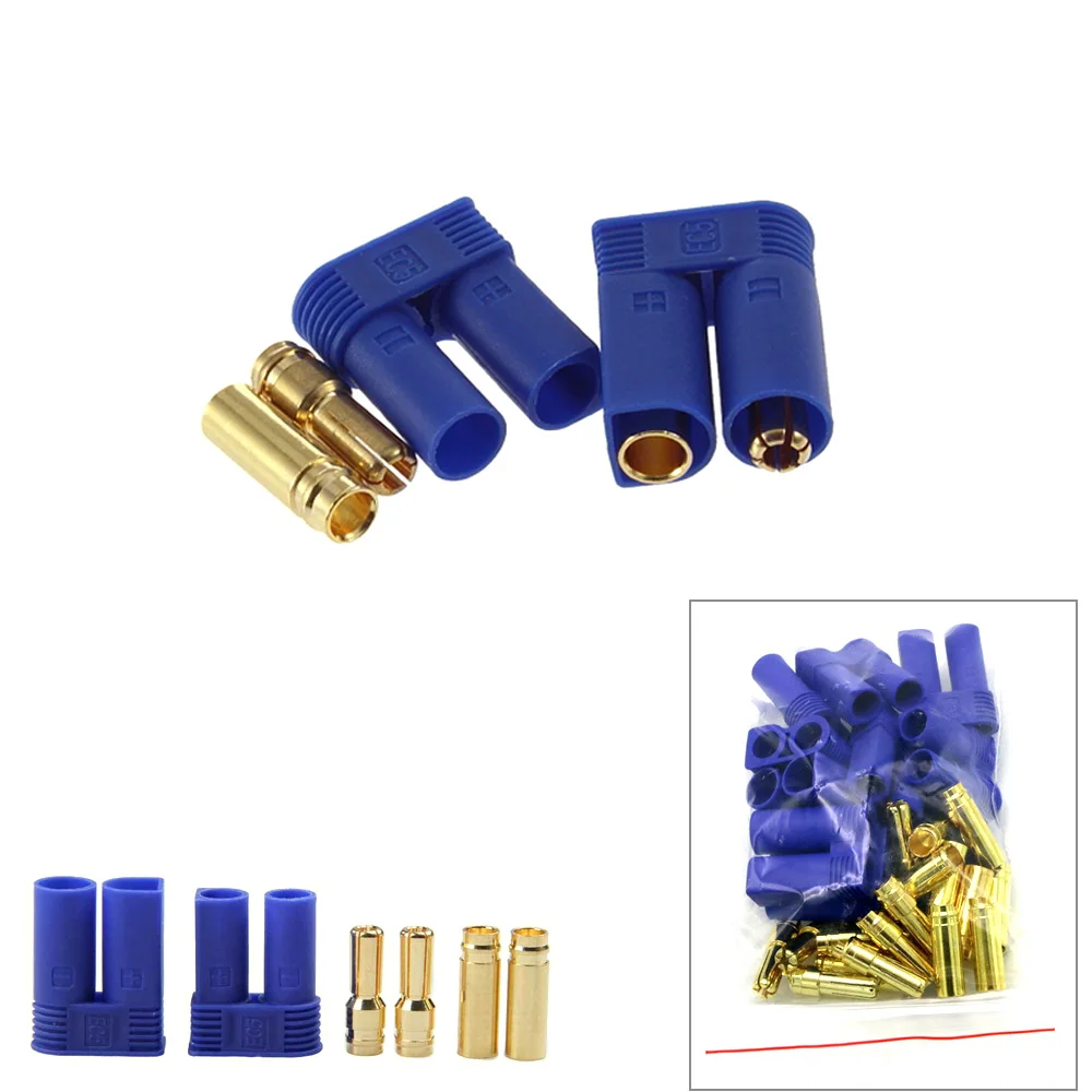 10 Pairs/lot EC3 EC5 Banana Plug Female Male Bullet Connector For RC ...