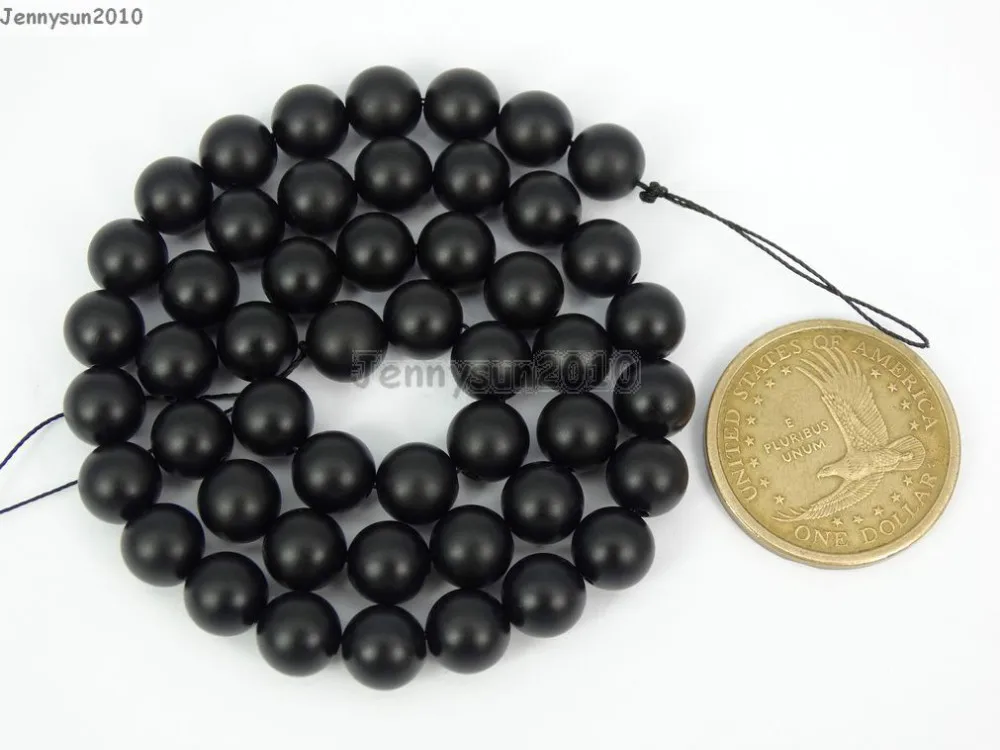 Grade Aaa Natural Matte Black Onyx Gems Stones 8mm Round Loose Spacer
