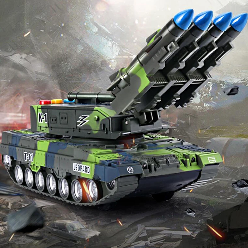 360° Rotating Children's Toy Tank Simulation Model Tiger Military ...