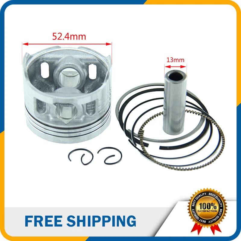 Loncin 125cc Horizontal Engine Parts 52.4mm Piston 13mm Pin Ring Set ...
