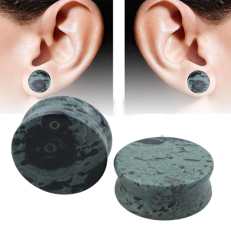 Green Eye Stone Ear Gauge Plug Ear Expander Tunnel Body Piercing ...