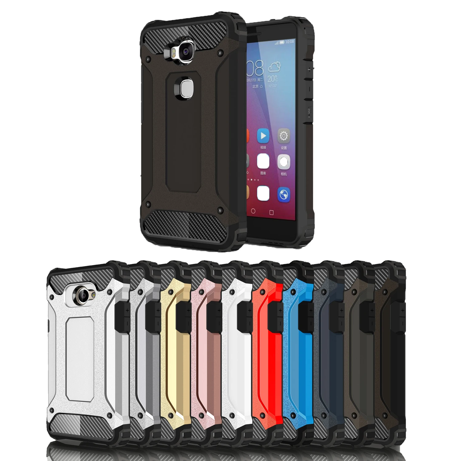 Heavy Duty Hard Silicone Case for Huawei Honor 5X X5 GR5 Phone Back ...