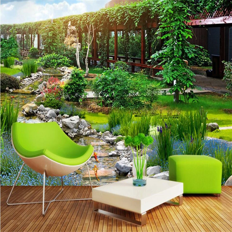 Beibehang Papel De Parede Garden Park 3d Landscape Background Wall