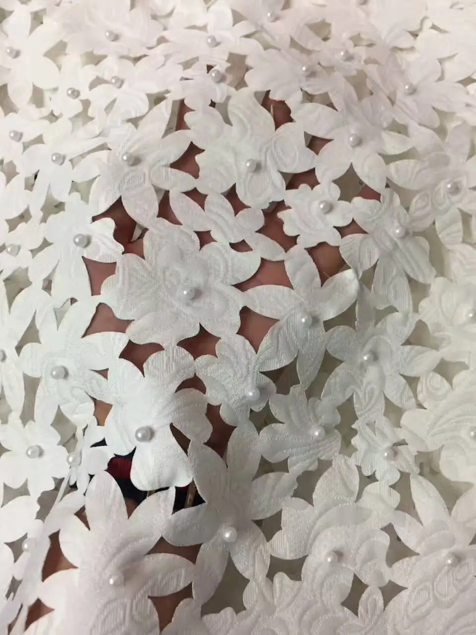Tejidos de encaje nigerianos para la boda 2017 laser cut encaje blanco ...