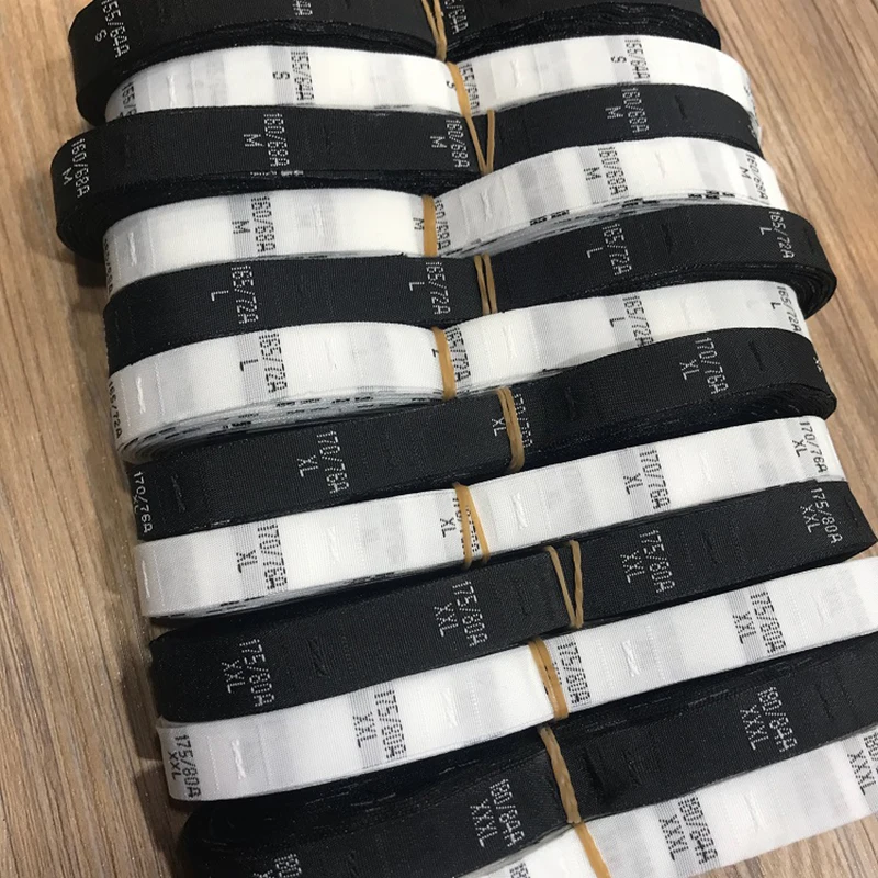 Free shipping 500pcs/lot woven/embroidered size label Garment/clothing ...