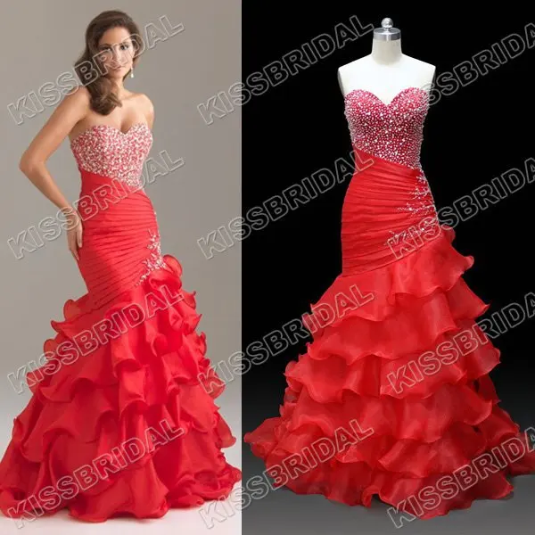 No risk Shopping 2012 Hot Sale Spaghetti Strap Crystal and Bead Mermaid ...