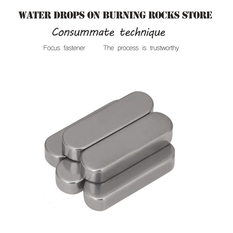 Free shipping M6 304 stainless steel flat key rounded corner A flat key ...