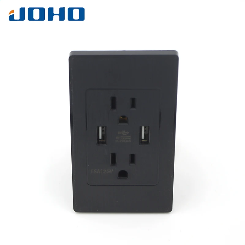 JOHO Electrical Sockets Dual USB Power Wall Charger Socket Electrical ...