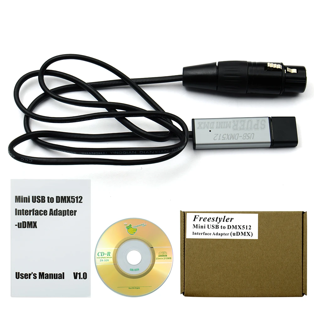 Free-Shipping-USB-to-DMX-Interface-Adapter-LED-DMX512-Studio-Computer ...