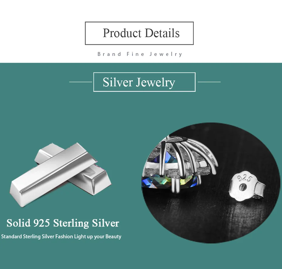 Kuolit натуральный Blueish мистический кварцевый камень серьги-гвоздики для женщин 925 пробы ...