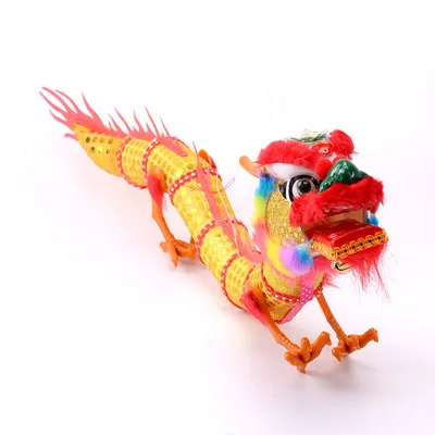 Toys Yellow Chinese Dragon King Hand Puppet Plush Loong Wang Huanglong ...