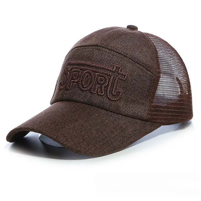 [rancyword] Linen Branded Baseball Caps For Men Summer Mesh Snapback