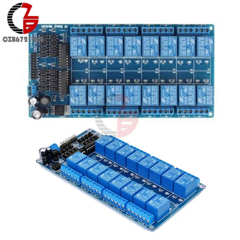 Dc 12v 16 Channel Relay Module Interface Board With Optocoupler ...