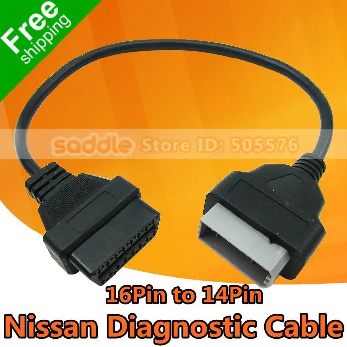Nissan OBD2 Diagnostic Cable with Adaptor Interface 14Pin To 16Pin ...