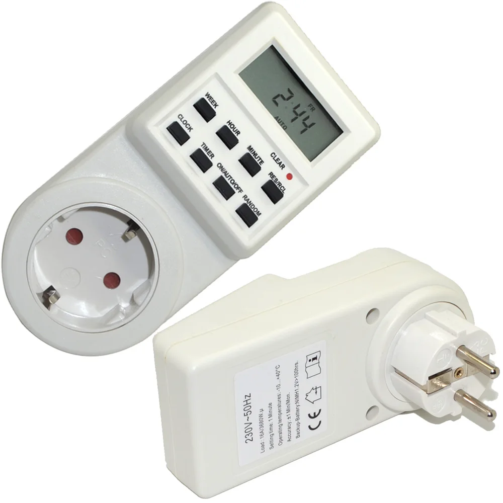 7 Day Digital Lcd Electronic Plug-in Programmable Timer Switch Socket ...