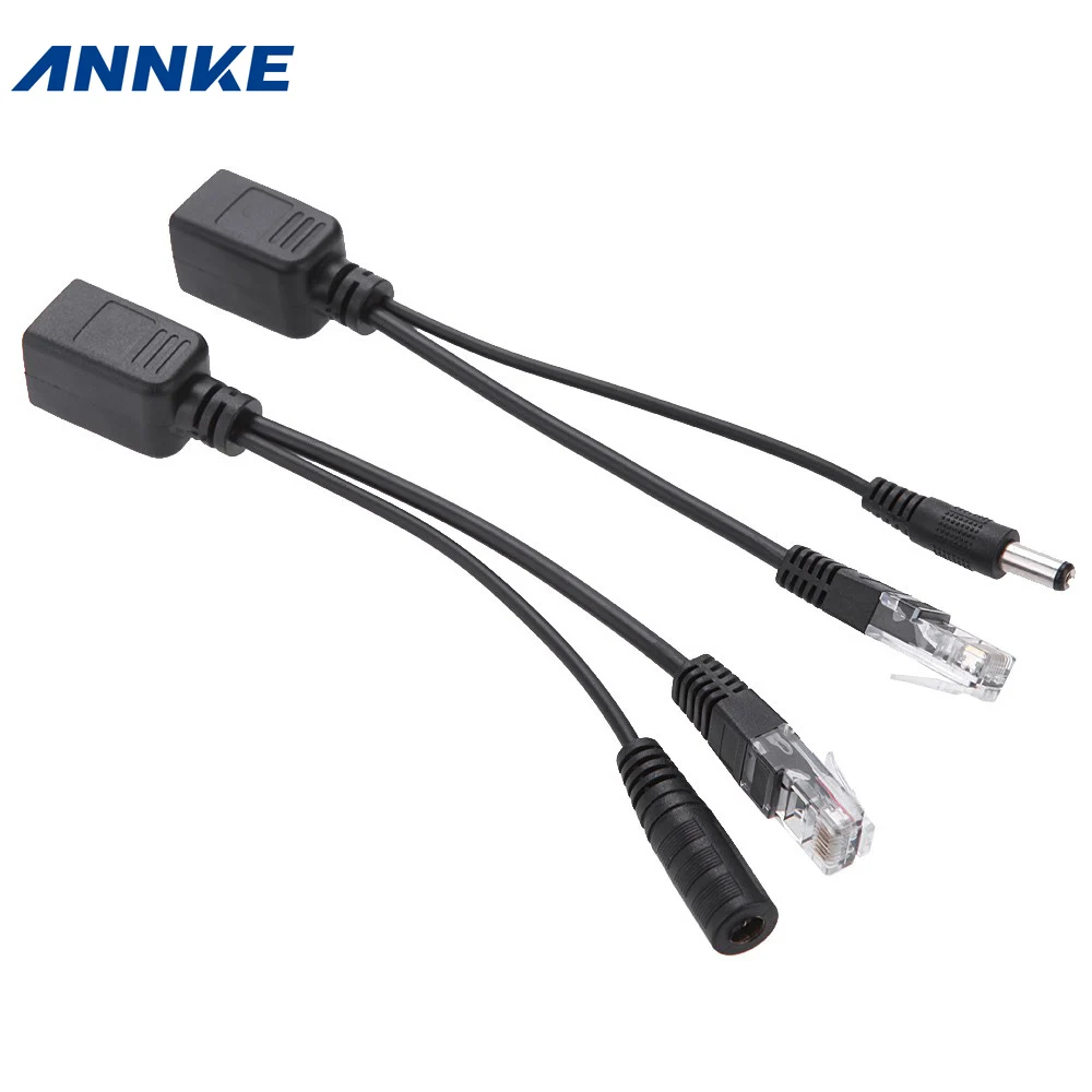 ANNKE (1pair) POE Adapter Cable Connectors Passive Power Cable Ethernet ...