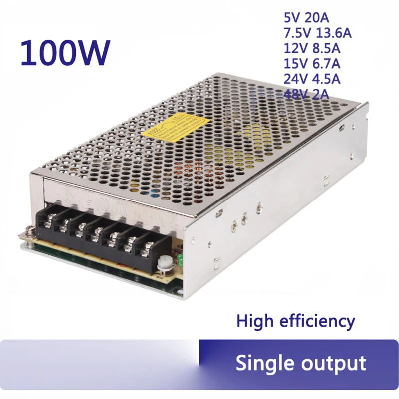 DC 5v 7.5V 12V 15V 24V 48V 100W switching power supply ac 110V 220V ...